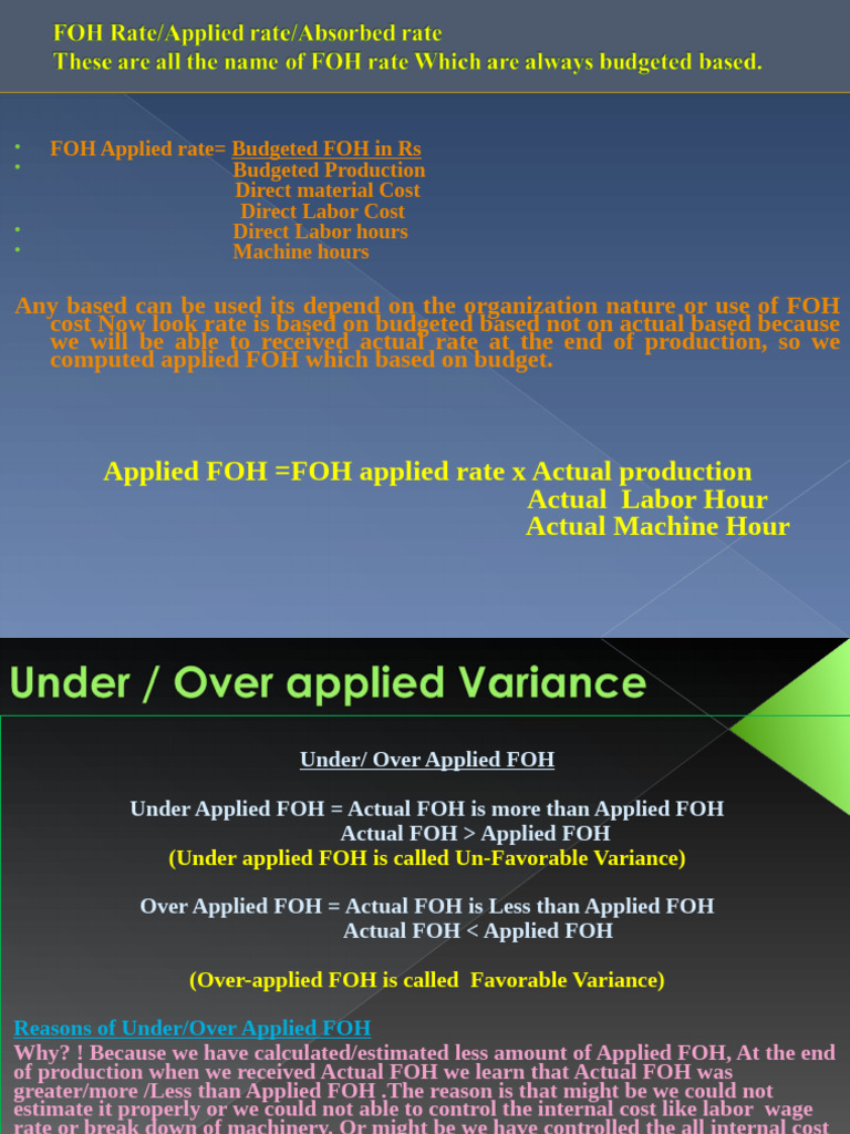 Applied FOH Cost Variance Explained | PDF