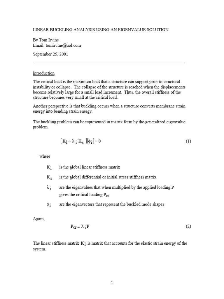 Eig Buckling | PDF | Buckling | Eigenvalues And Eigenvectors