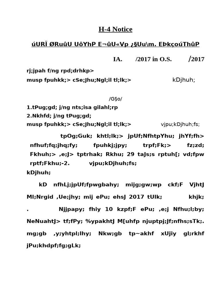 H-4 Court Notice in Tamil | PDF