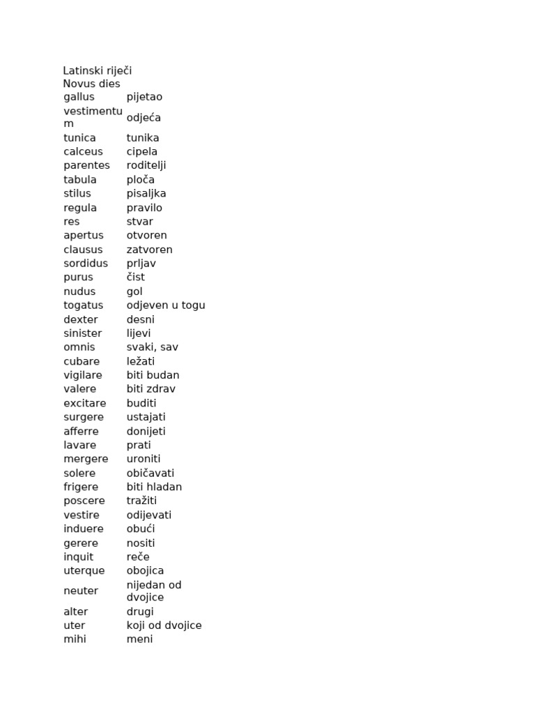 Latinski Riječi | PDF