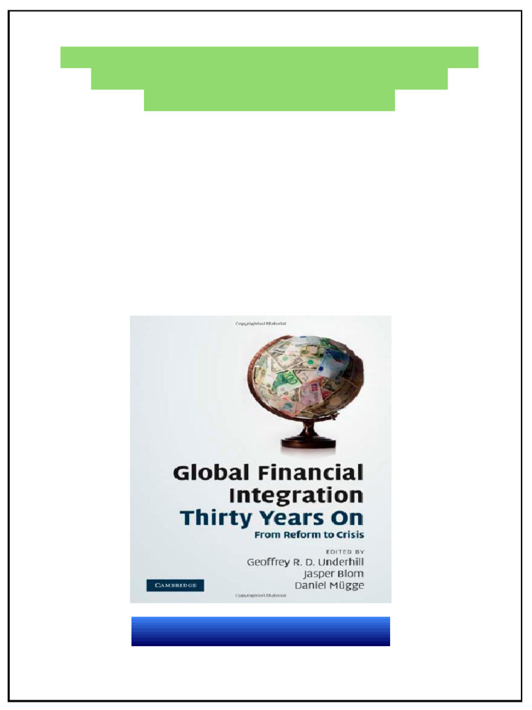 961global Financial Integration Thirty Years On From Reform To Crisis ...
