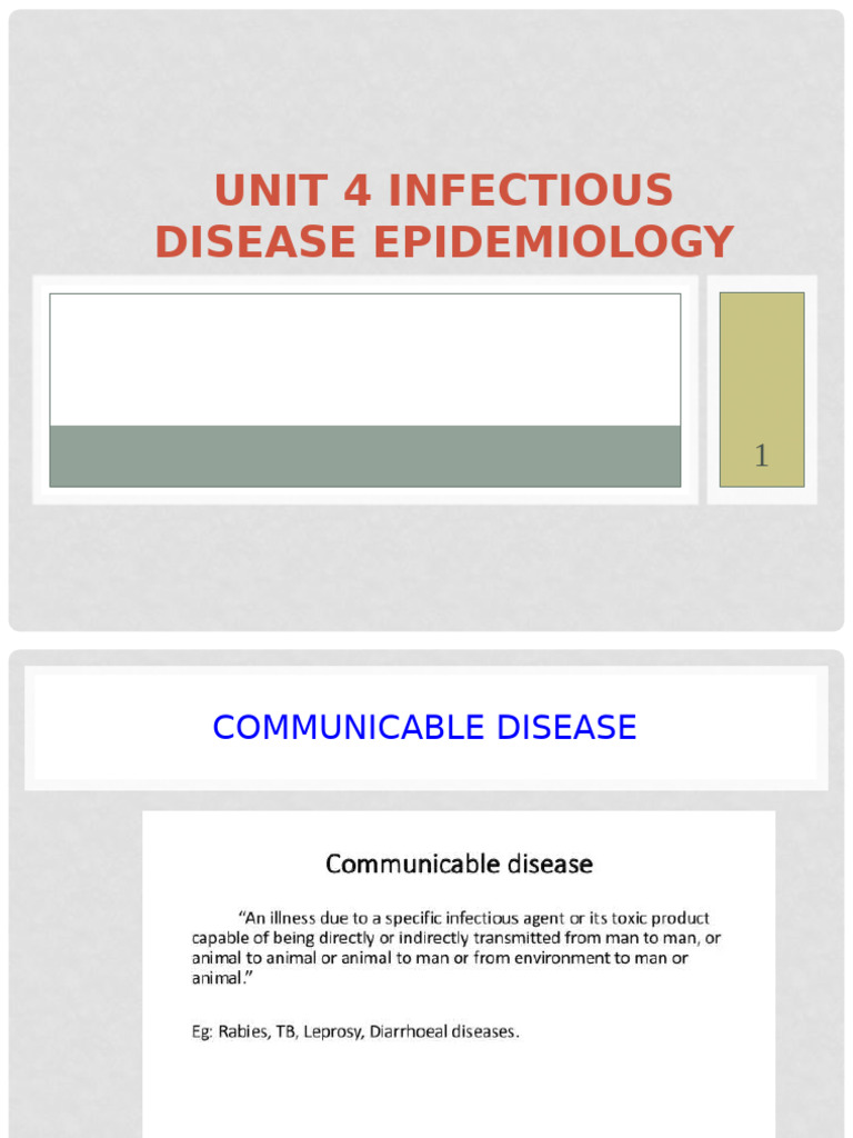 Unit 4 Infectious Disease Epidemiology | PDF | Infection | Public Health