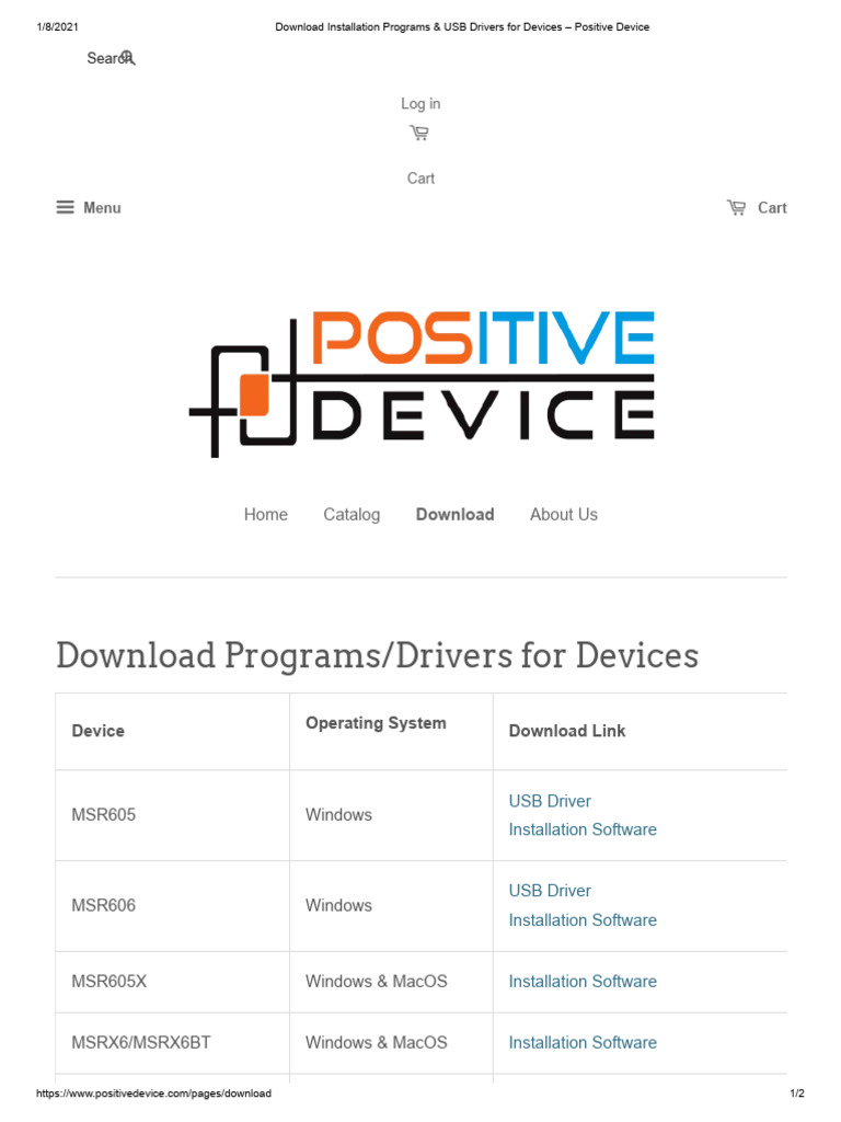 Installation Programs & USB Drivers For Devices - Positive Device | PDF | Microsoft Windows ...
