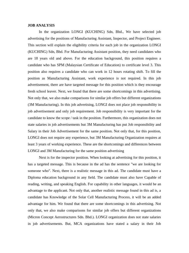 5. Job Analysis | PDF | Employment | Salary