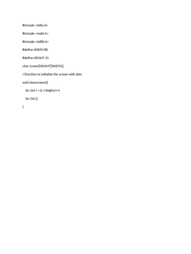 C Program to Initialize Screen with Dots | PDF