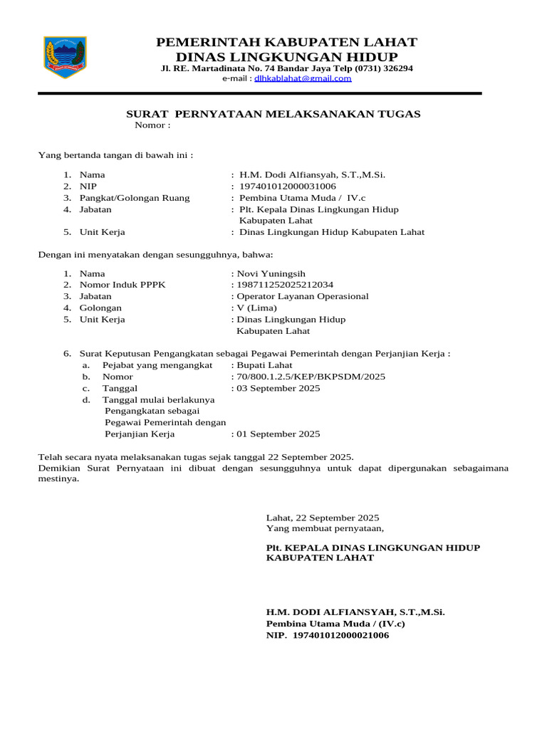 Contoh SPMT PPPK | PDF