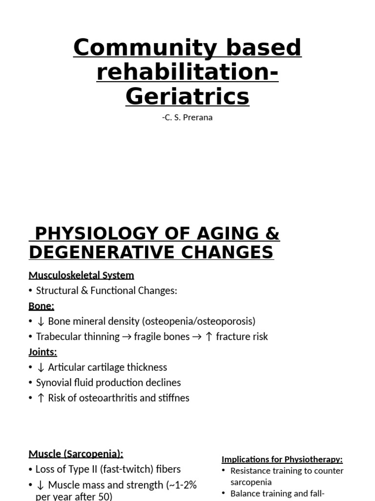 Geriatric Rehabilitation: Physiotherapy Insights | PDF | Physical ...