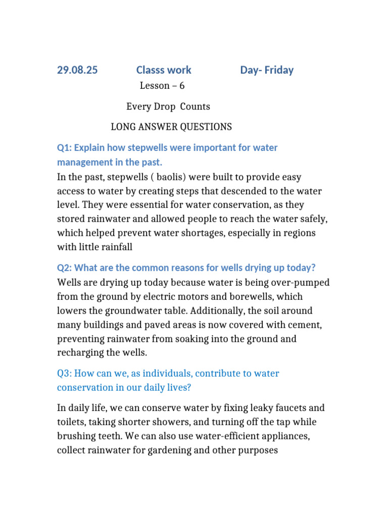 L-6 Every - Drop - Counts CLASS V Long - QA | PDF