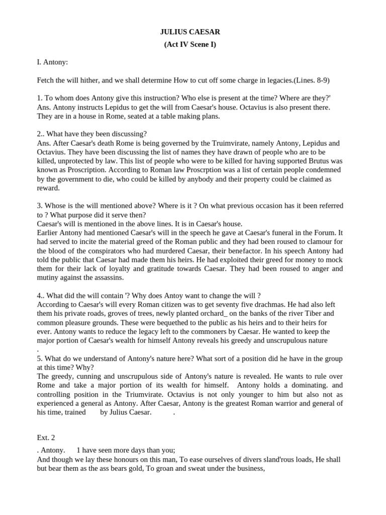 Act Iv SC 1 | PDF | Mark Antony | Augustus