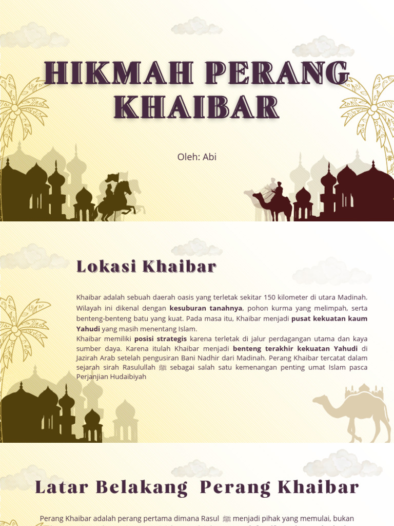 Hikmah dan Latar Belakang Perang Khaibar | PDF