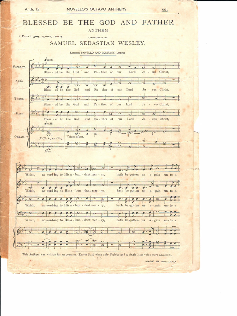 Blessed Be The God and Father WESSLEY | PDF