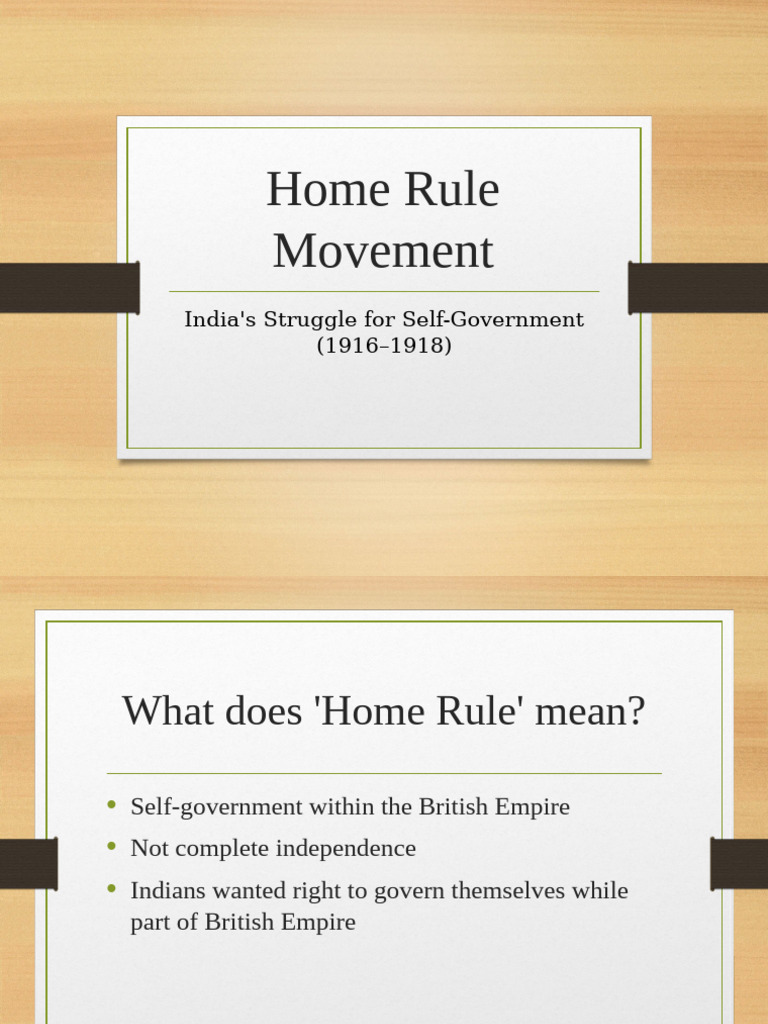 Home Rule Movement: India's Path to Self-Government | PDF