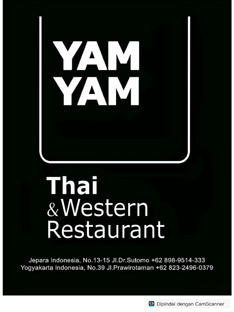 Menu YAM YAM RESTAURANT 2025 | PDF