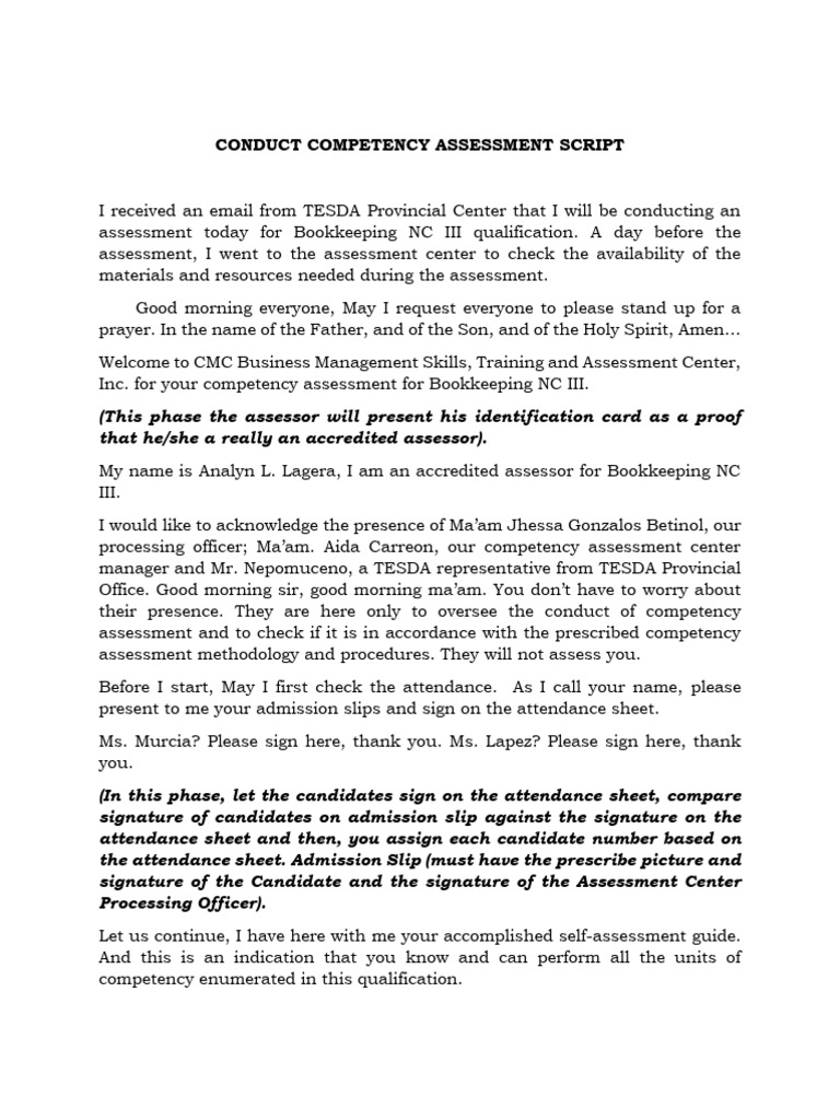 COC 2 Conduct Competency Assessment Final - Analyn Lagera | PDF | Multiple Choice | Bookkeeping