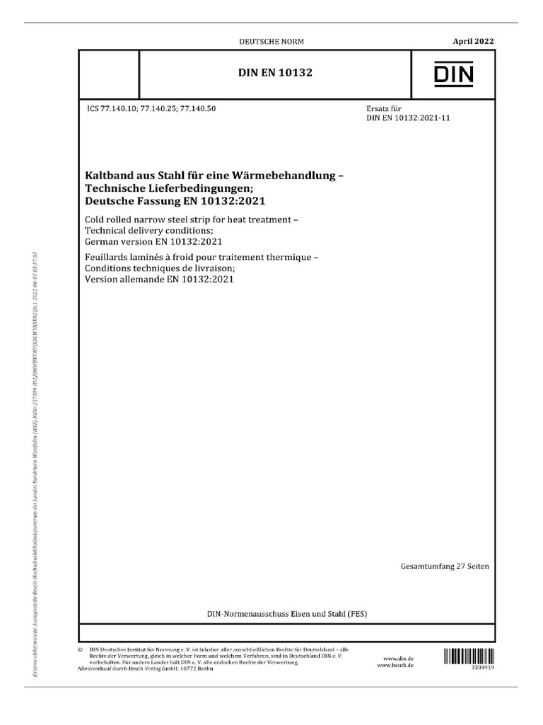 Din en 10132 | PDF