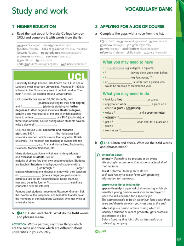 Study and Work EF Int Plus | PDF