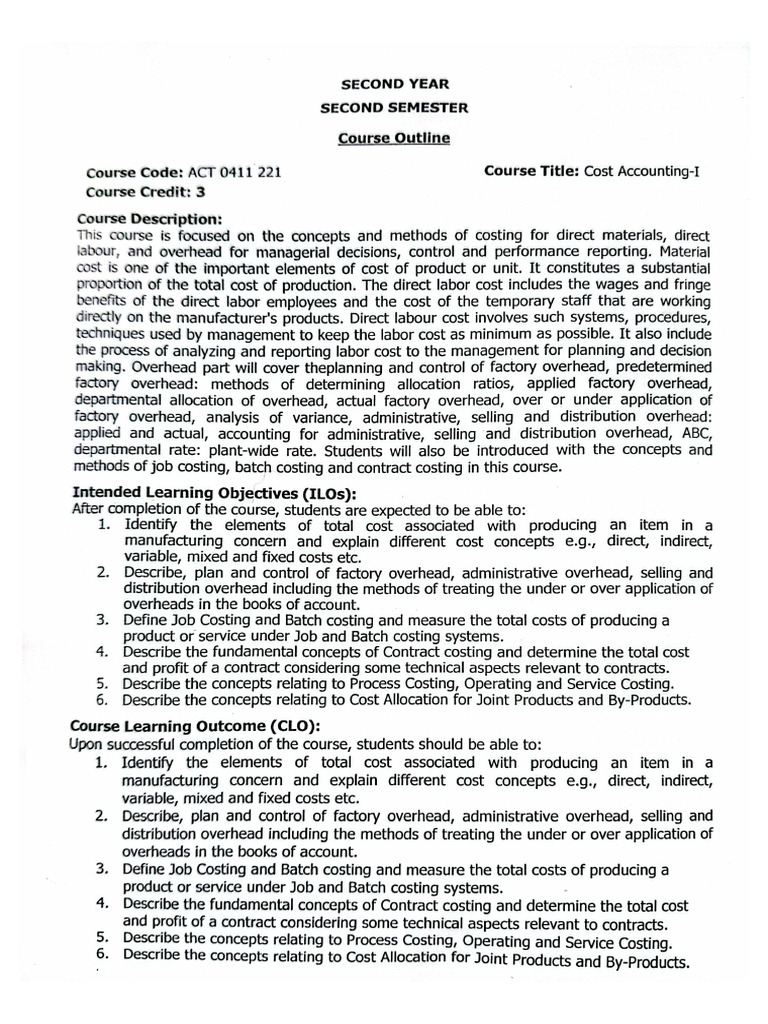 Cost Accounting 1 - 2 | PDF