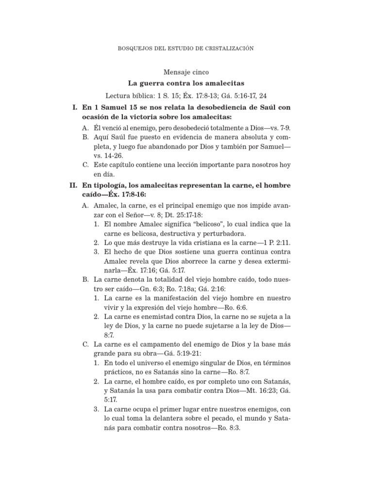 Guerra Espiritual: Venciendo Amalec | PDF | Libros de la Biblia hebrea ...