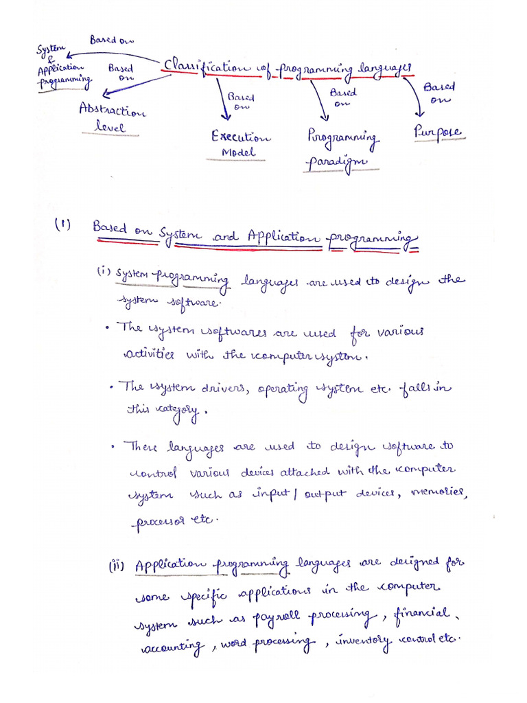 8 PPS Unit1 Classification Characteristics Programming Language | PDF