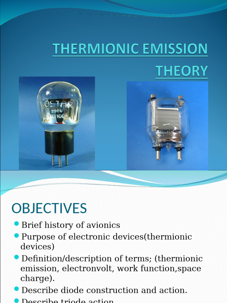 Thermionic Emission Theory NC 2020 | PDF | Vacuum Tube | Anode