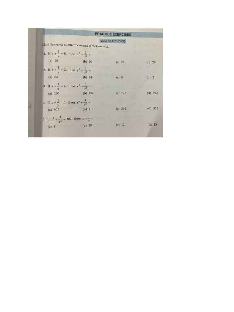 Algebraic Identities 2 | PDF
