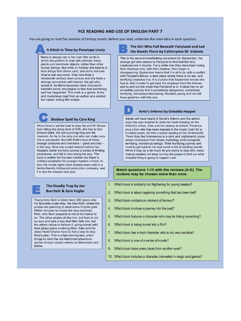 Reading and Matching | PDF