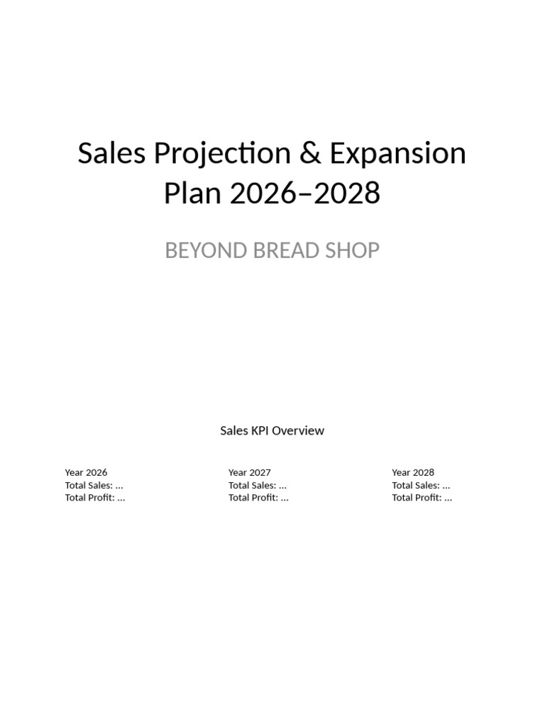 Sales Projection Plan | PDF