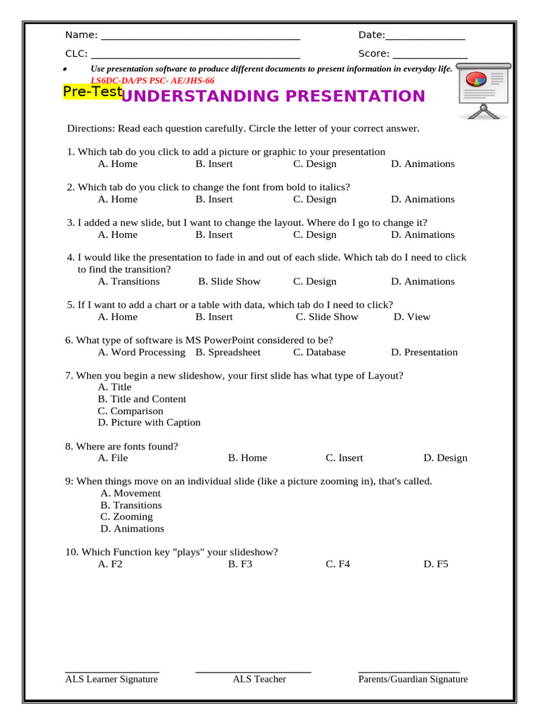 Ls6 Worksheets-Ae-jhs (Understanding Presentation Software) | PDF | Page Layout | Computing