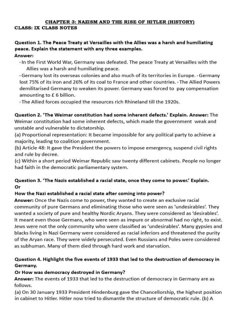 Nazism and Hitler's Rise: Key Events | PDF | Weimar Republic | Nazi Germany