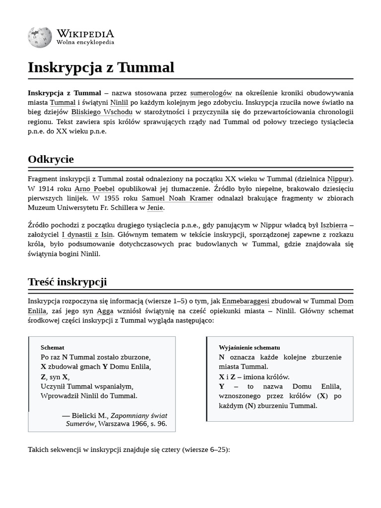 Inskrypcja Z Tummal | PDF