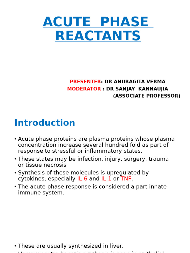 Acute Phase Reactants | PDF | C Reactive Protein | Lipoprotein