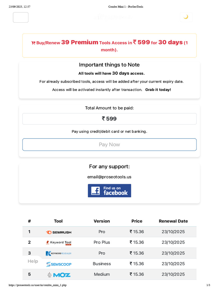 Combo Mini 1 - ProSeoTools | PDF | Banking Technology | Payments