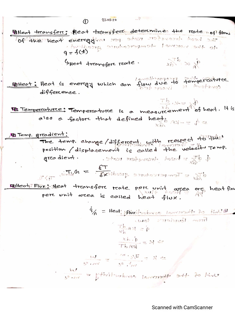 Heat Transfer Note, Chemical Engineering | PDF