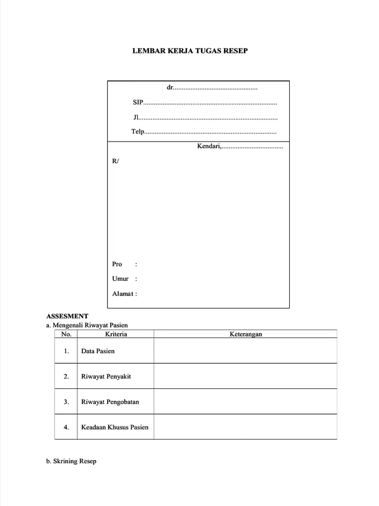 Skrining Resep dan Analisis DPR | PDF