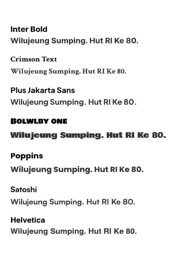 Font Pilihan 17an New | PDF