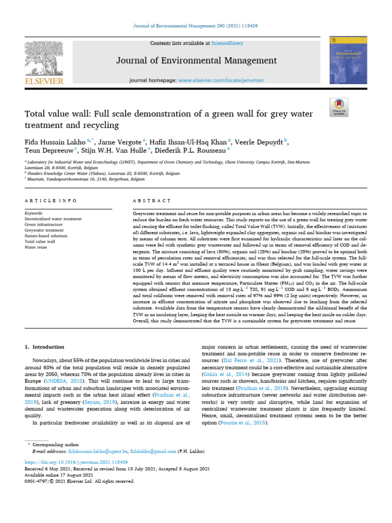 Total Value Wall Full Scale Demonstration of A Green Wall For Grey ...
