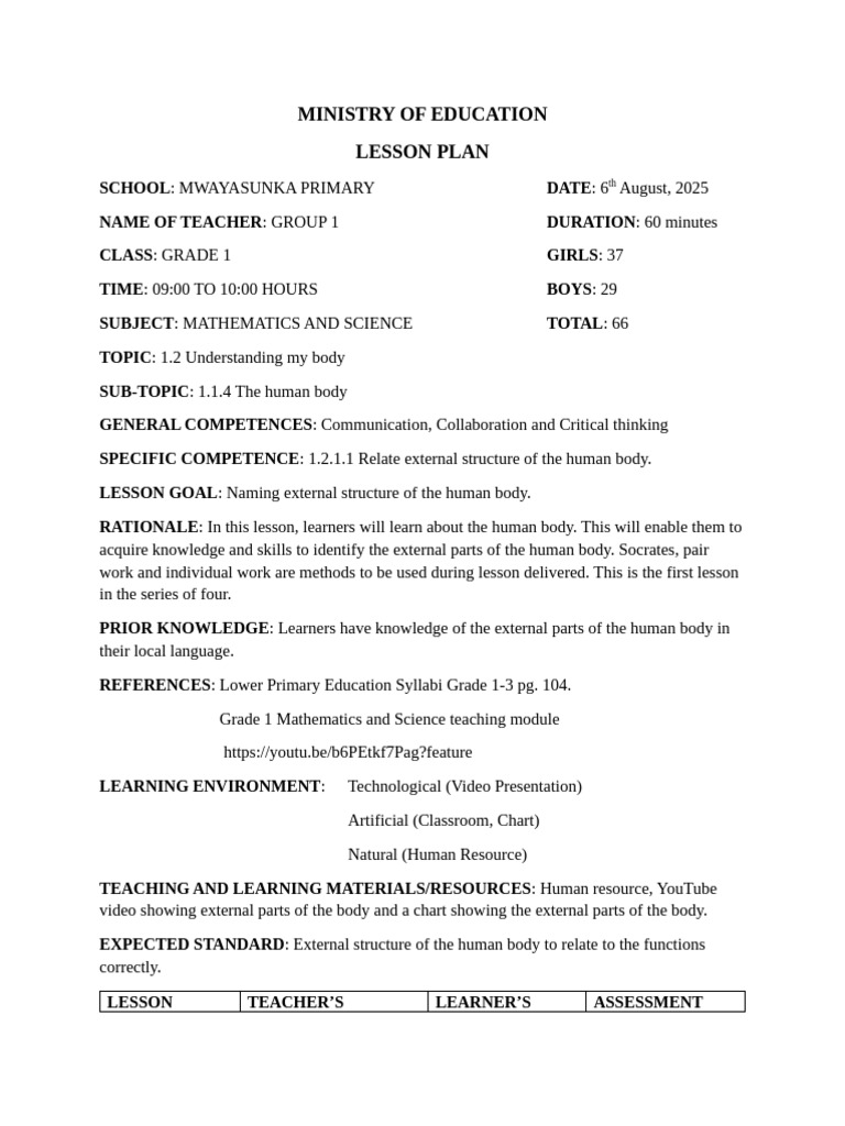 Revised Lesson Plan CBC | PDF | Learning | Lesson Plan