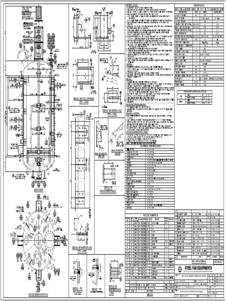 6.5kl Caustic Conc. Vessel - Sheet 1 of 5 - As Built-Model | PDF ...