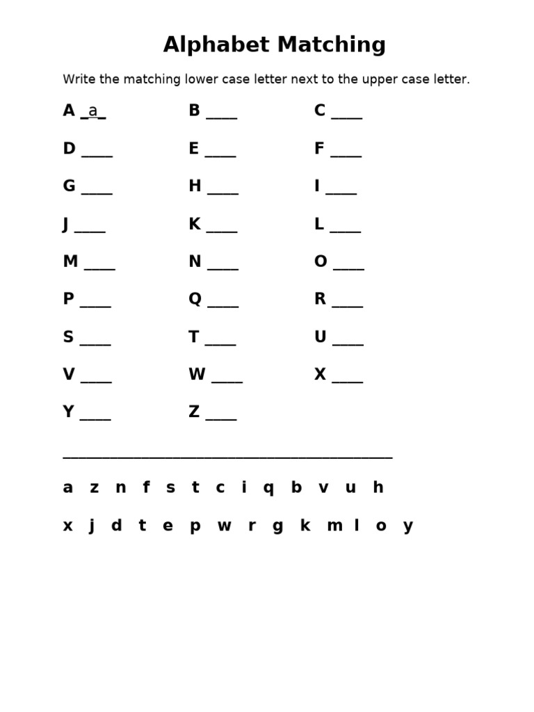 Alphabet Matching Upper and Lower Case | PDF