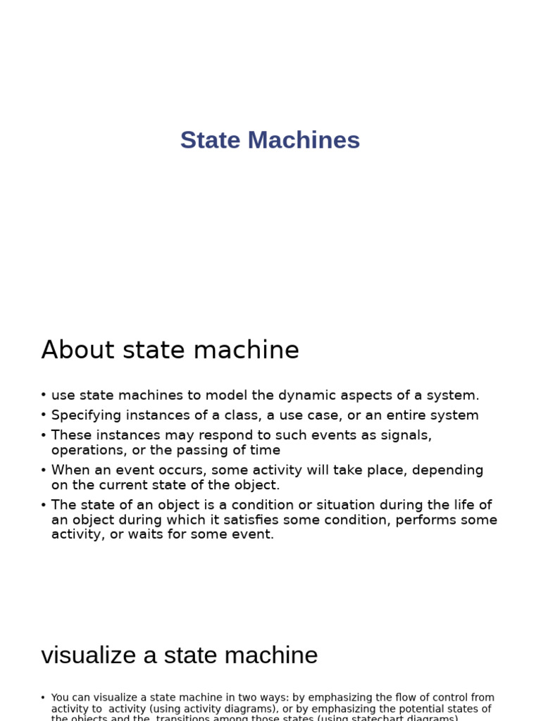 Unit-4 State Machines | PDF | User Interface | Use Case