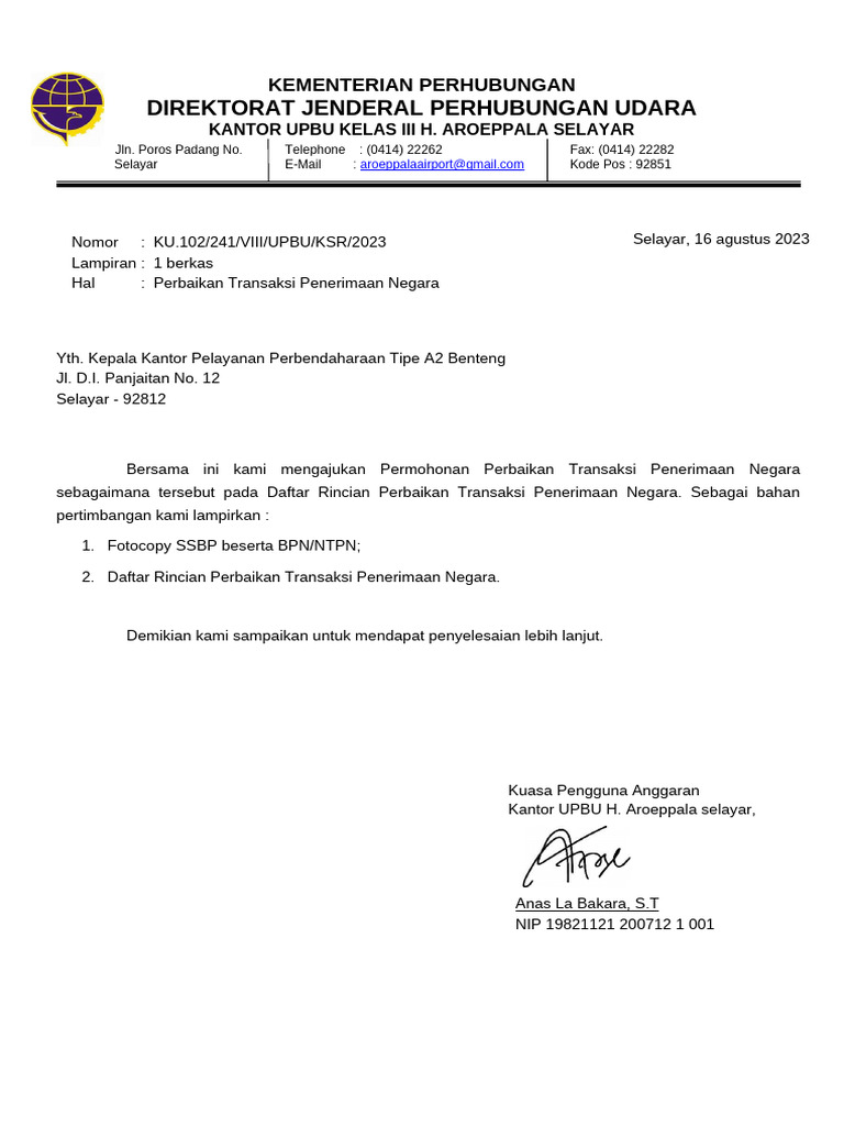 Blanko Ralat Setoran Span | PDF