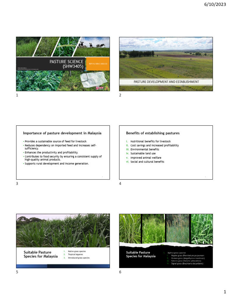 (P) Shw3405 Sains Pastura BSP PJJ - Lecture 3 - Pasture Development and ...