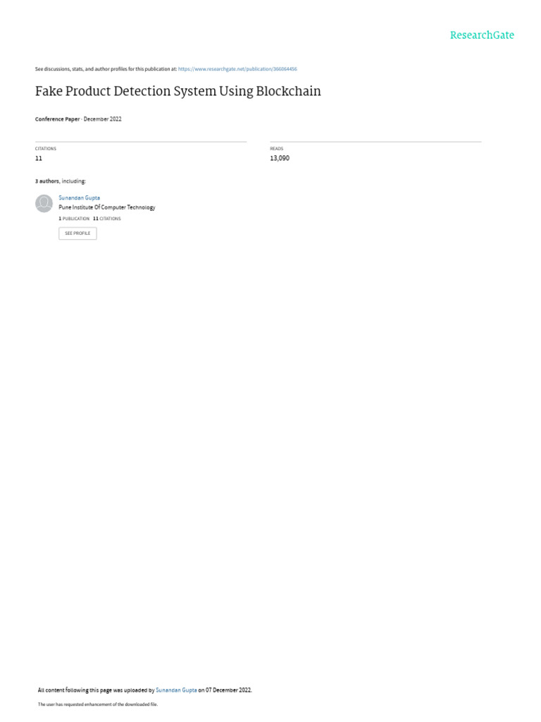 Fake Product Detection System Using Blockchain | PDF | Qr Code | Authentication