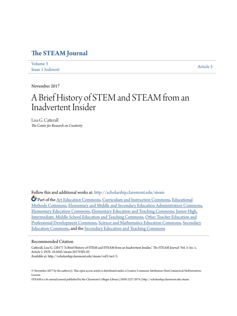 History and Evolution of STEM to STEAM | PDF | Science, Technology ...