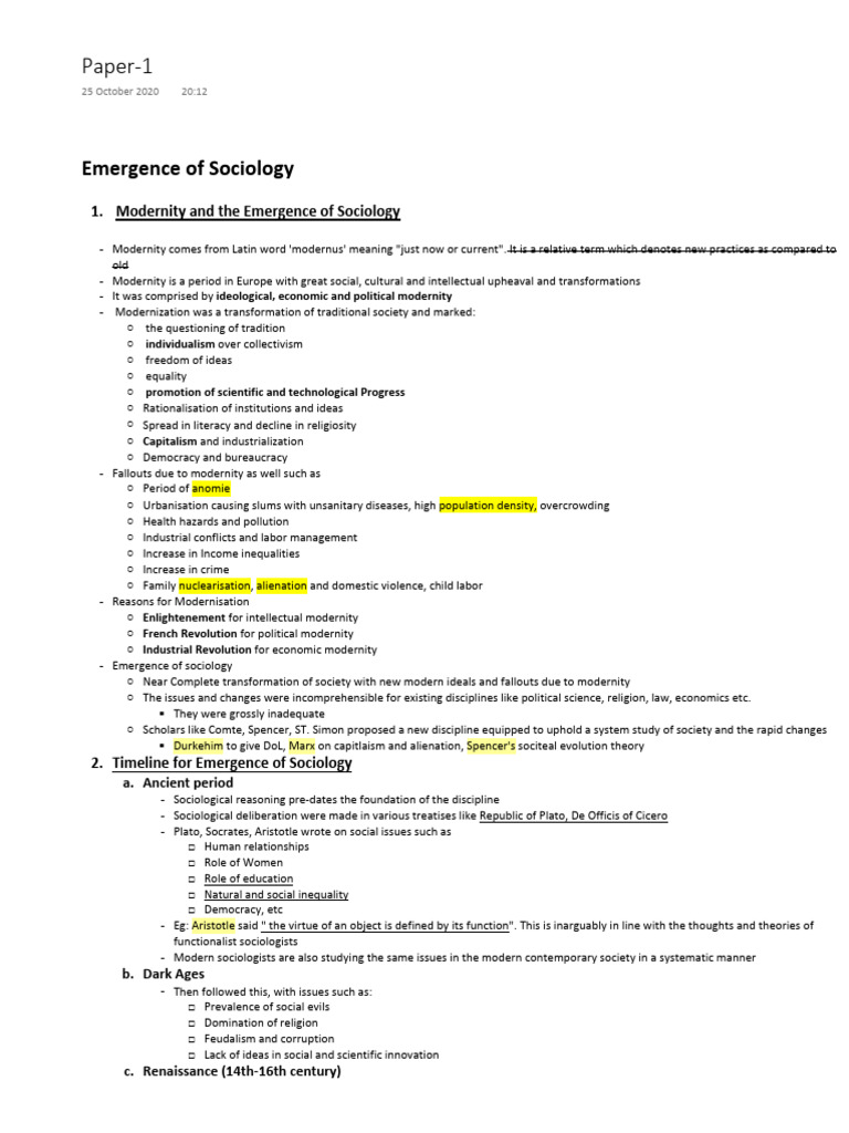 Shivam Chandra Sociology Notes | PDF