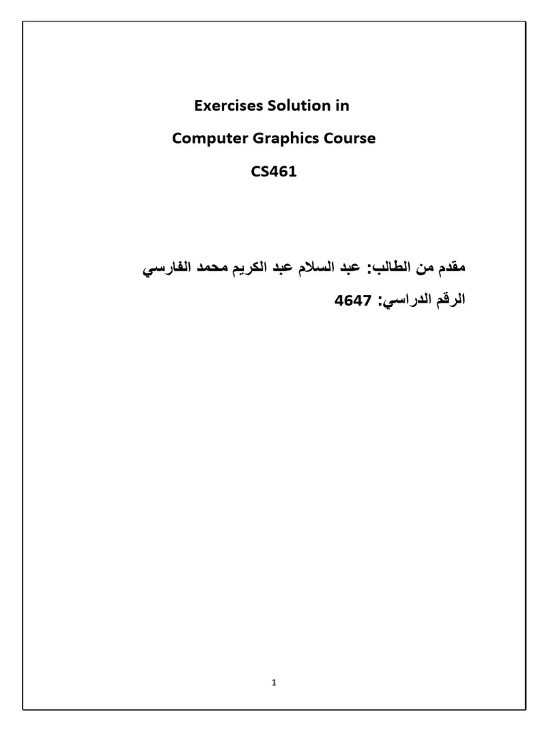 Exercises Solution Q1, Q2 & Q3 by DDA, Bressenham & Midpoint Line | PDF ...