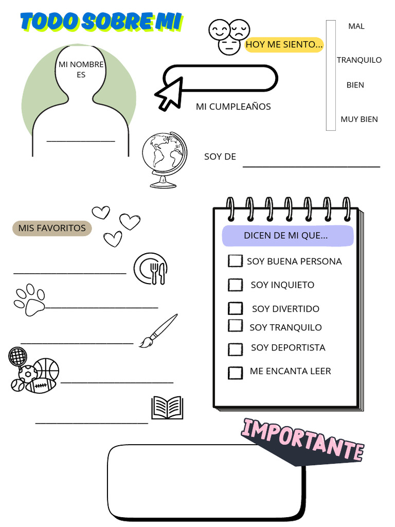 Todo sobre mí: cumpleaños y favoritos | PDF