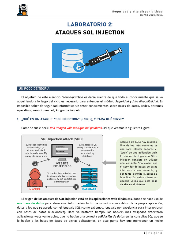 UD1.Laboratorio2 Teoría y Practica Sobre Ataques SQLi | PDF | SQL ...