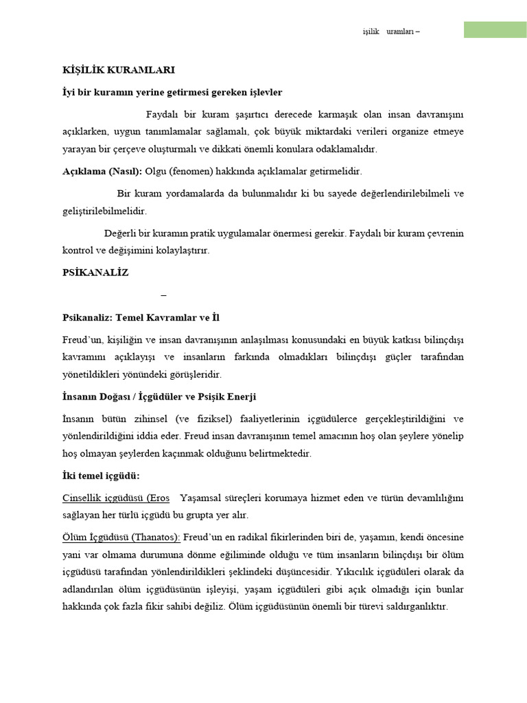 6 - 05 12 2023 - Psikolojiye Giris Ders Notu | PDF
