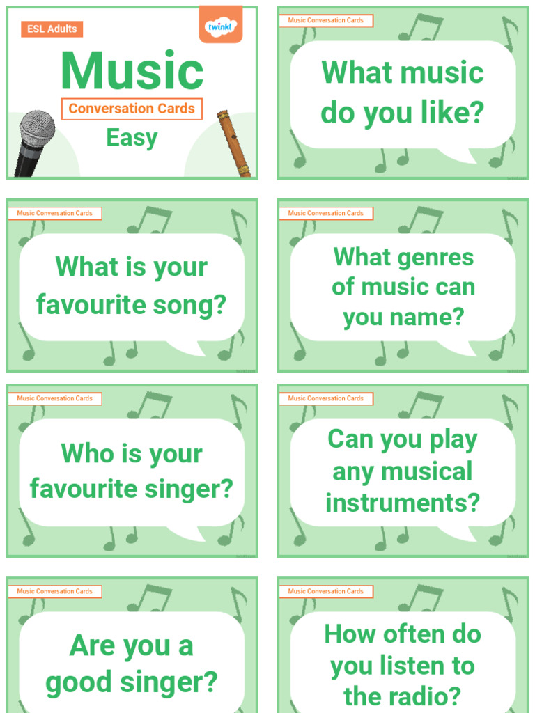 T e 1686123105 Esl Music Conversation Cards Adults A2 b2 - Ver - 1 ...